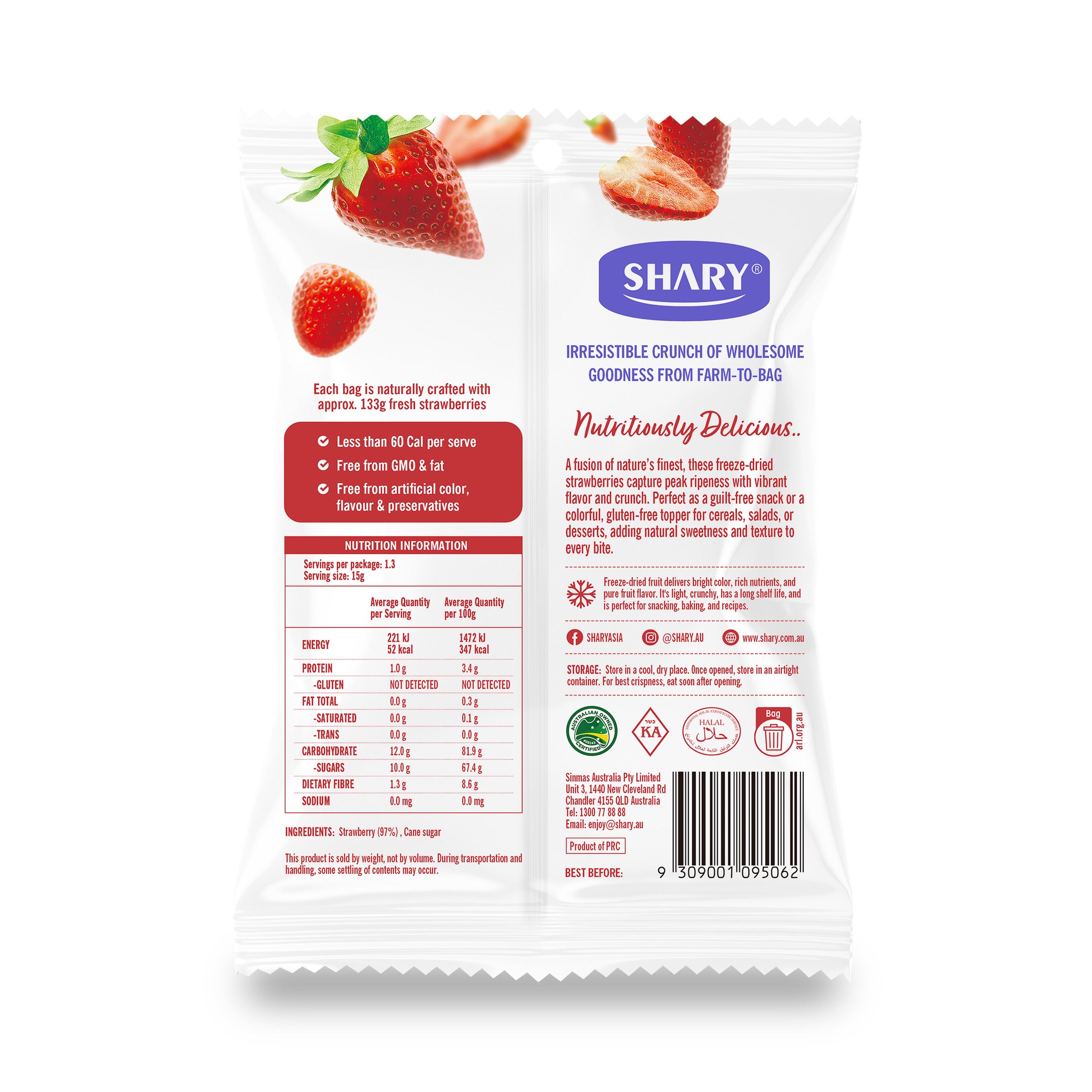 Strawberry Chips - Freeze Dried Strawberry Snack from Shary
